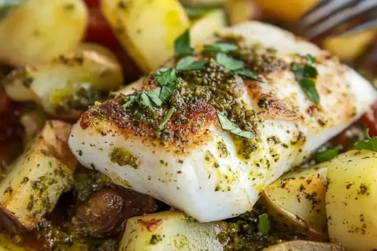 Baked Pesto Cod with Potatoes: An Incredible 5-Ingredient One-Pan Meal ...